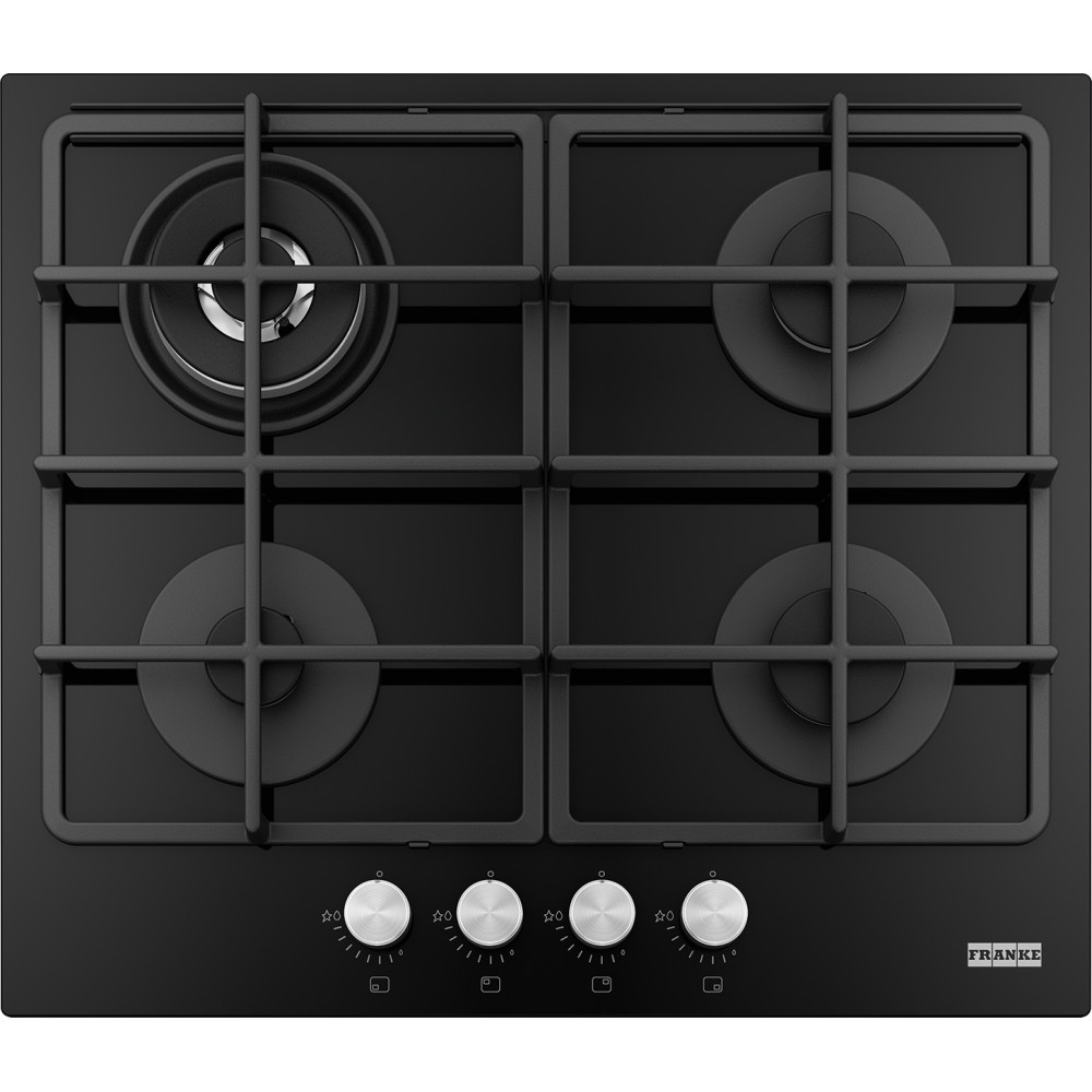 FRANKE Plita gaz Smart FHSM 604 3G DC BK C Nero, 4 arzatoare, sticla ...